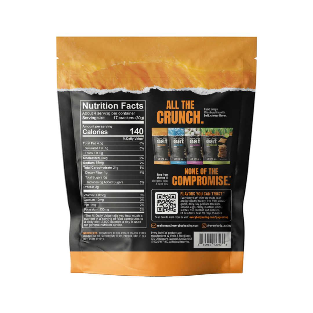 Cheese-Less Snack Thins | Every Body Eat®